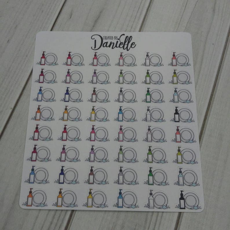 Dishes Stickers Cleaning Planner Stickers Chores Planner - Etsy