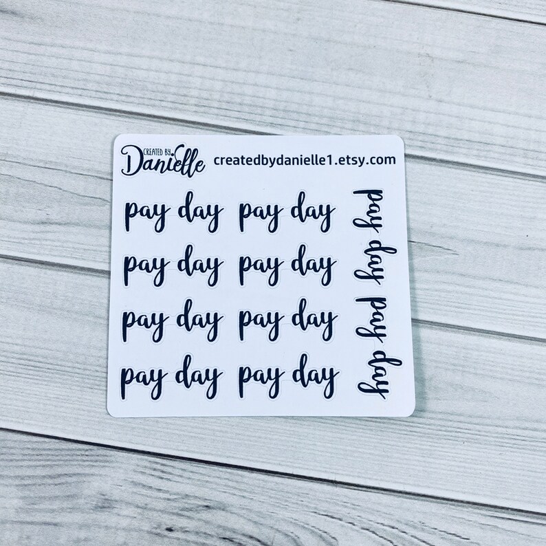 Pay Day Script Word Planner Stickers for Calendar Journal - Etsy