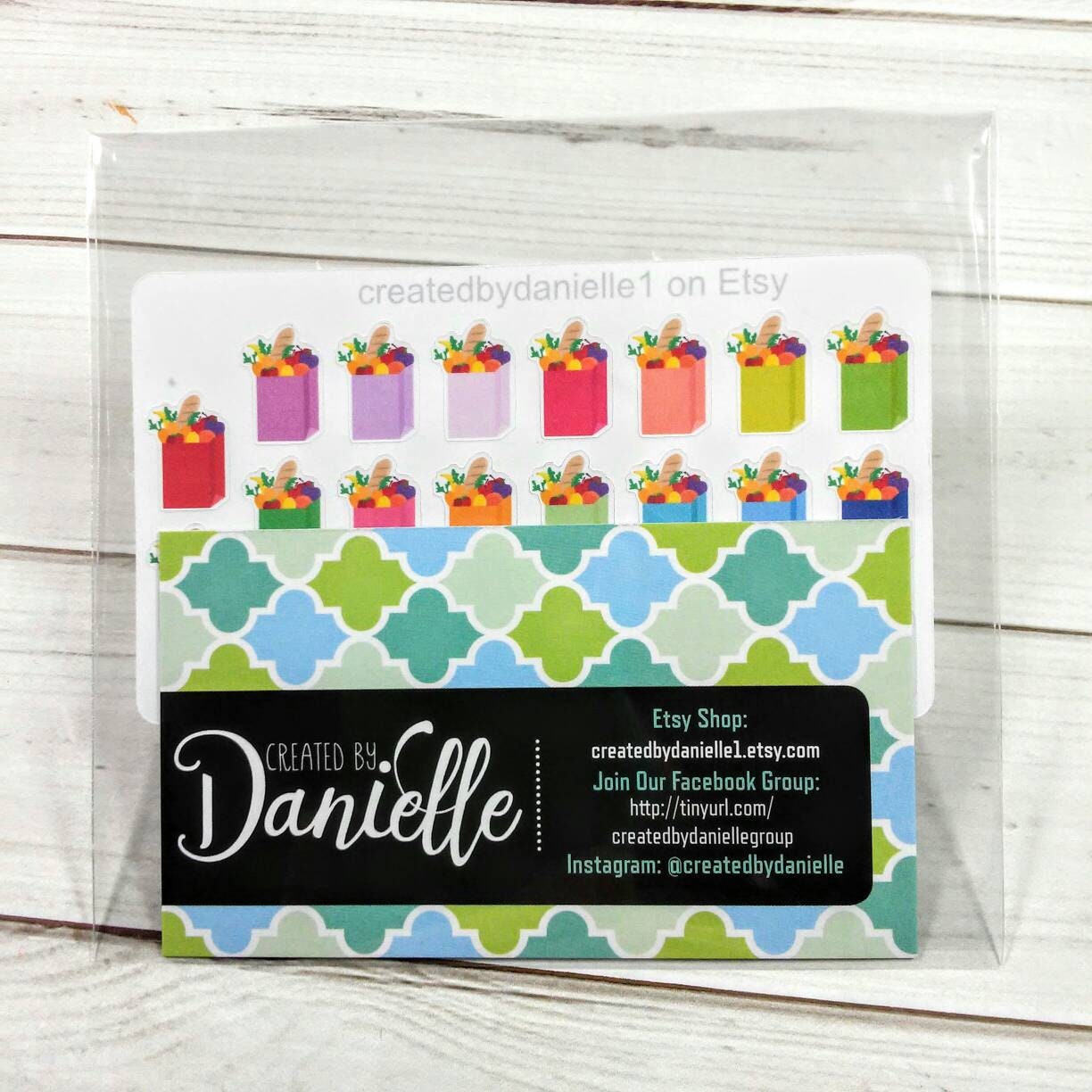 Mini Grocery Bag Planner Stickers Groceries Planner Stickers | Etsy