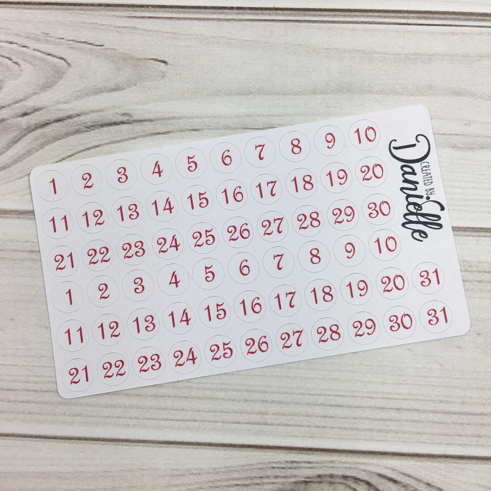 Number Stickers for Date in Undated Planner Calendar Journal - Etsy