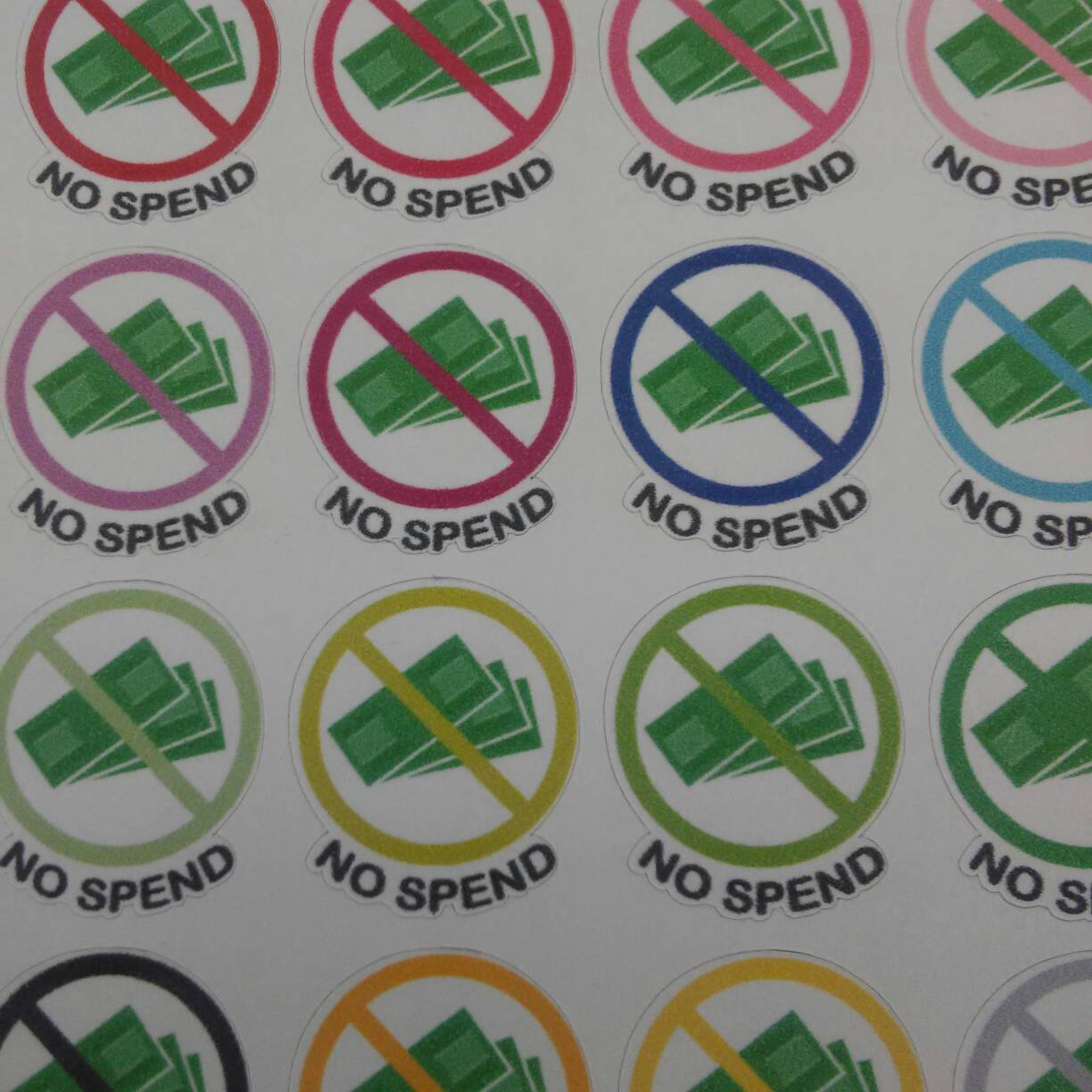 No Spend Stickers No Spend Planner Stickers No Spend Tracker | Etsy