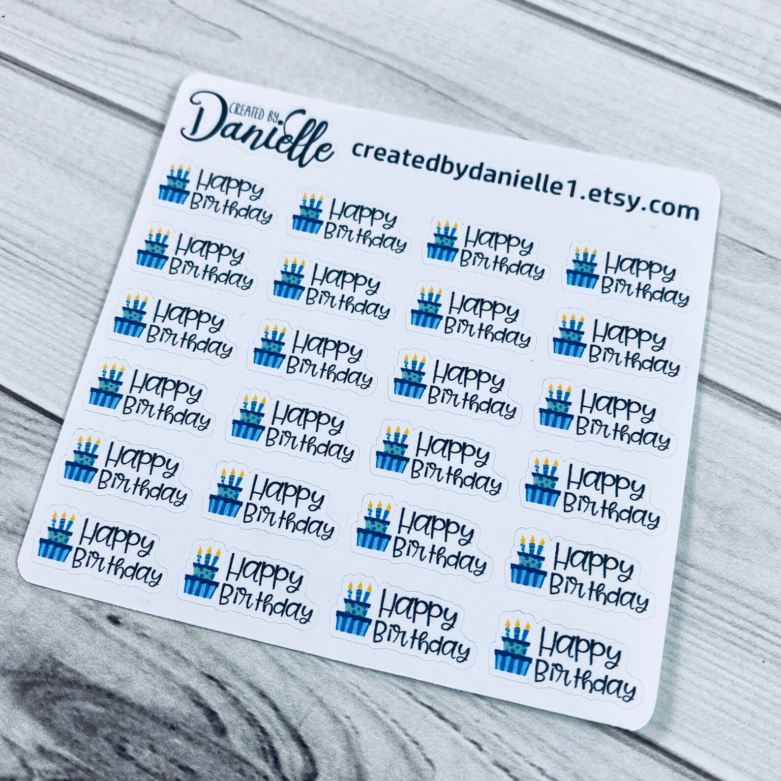 Happy Birthday Script Word Planner Stickers for Calendar - Etsy