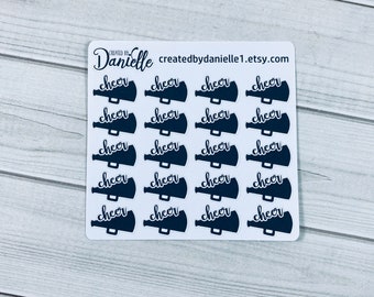Cheer Stickers Journal Black Notebook or Planner set of 20 Cheer Script ...