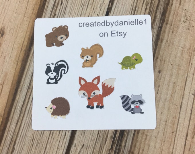 Forest Friends Planner Stickers Sampler Forest Planner - Etsy