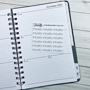 Payday Print Word Planner Stickers for Calendar Journal - Etsy