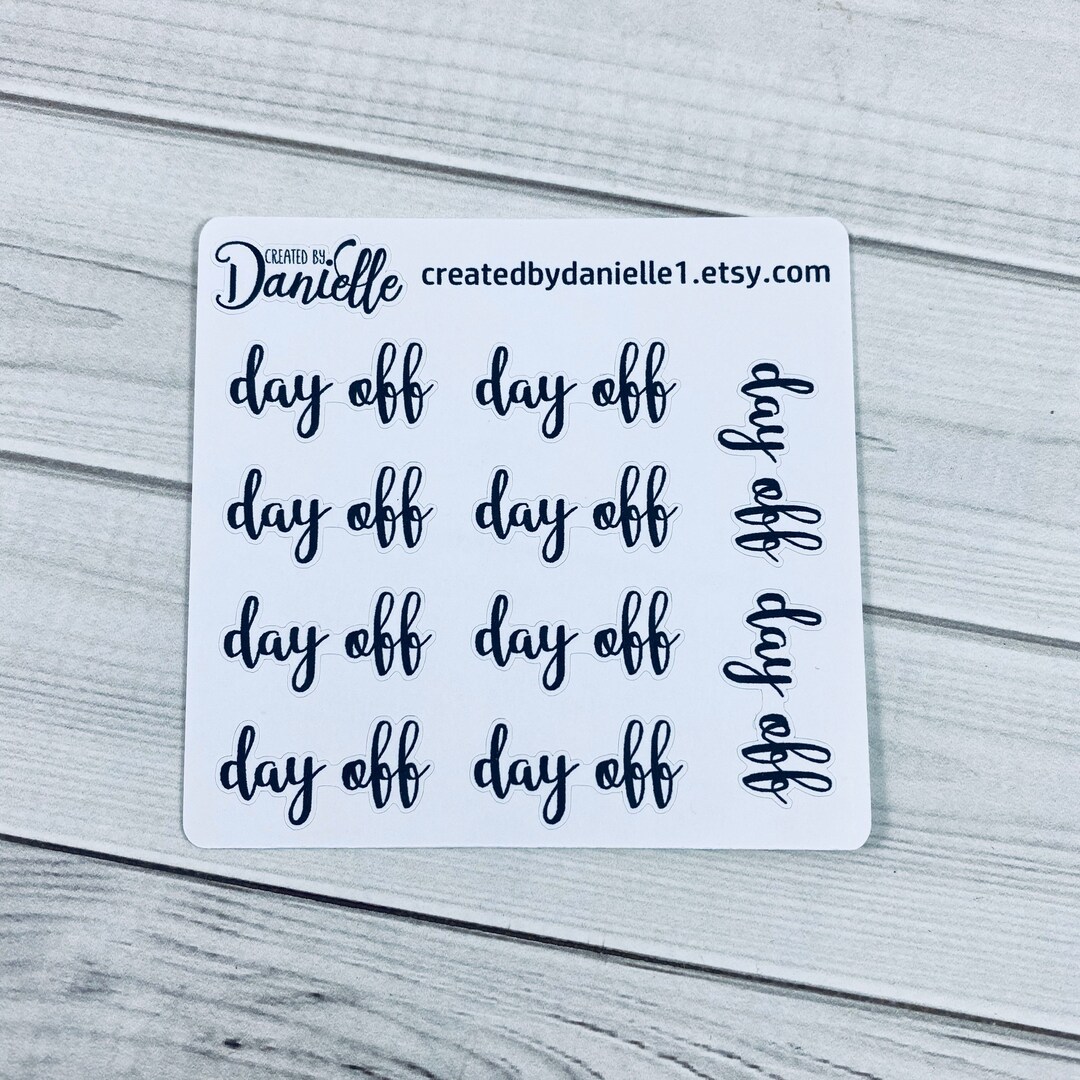 Day off Script Word Planner Stickers for Calendar Journal - Etsy