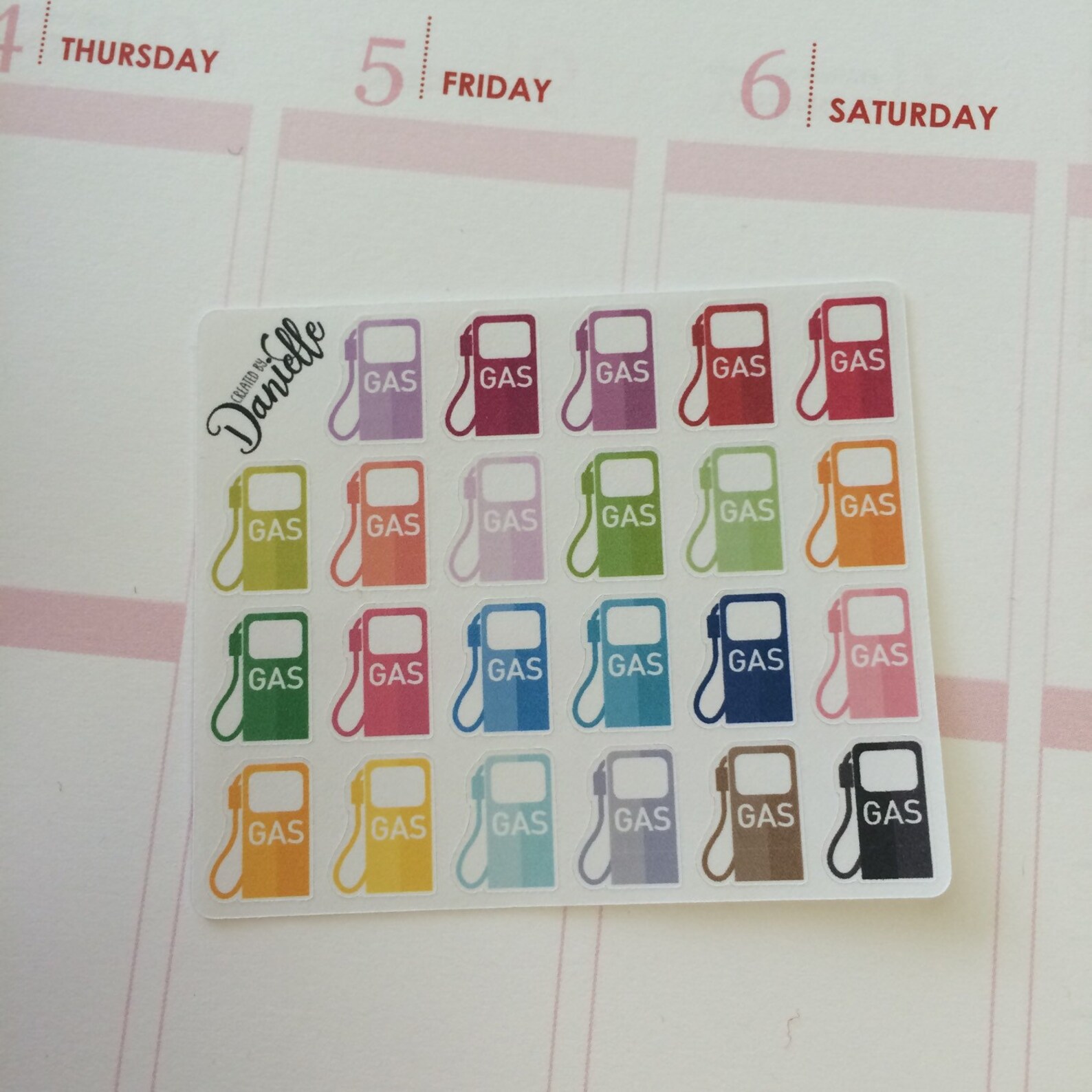 Gas Planner Stickers, Fuel Tracker Stickers, Car Planner Stickers, Gas ...