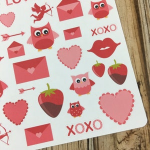 Valentines Day Owl Planner Stickers, Kids Crafts, Card Making ...