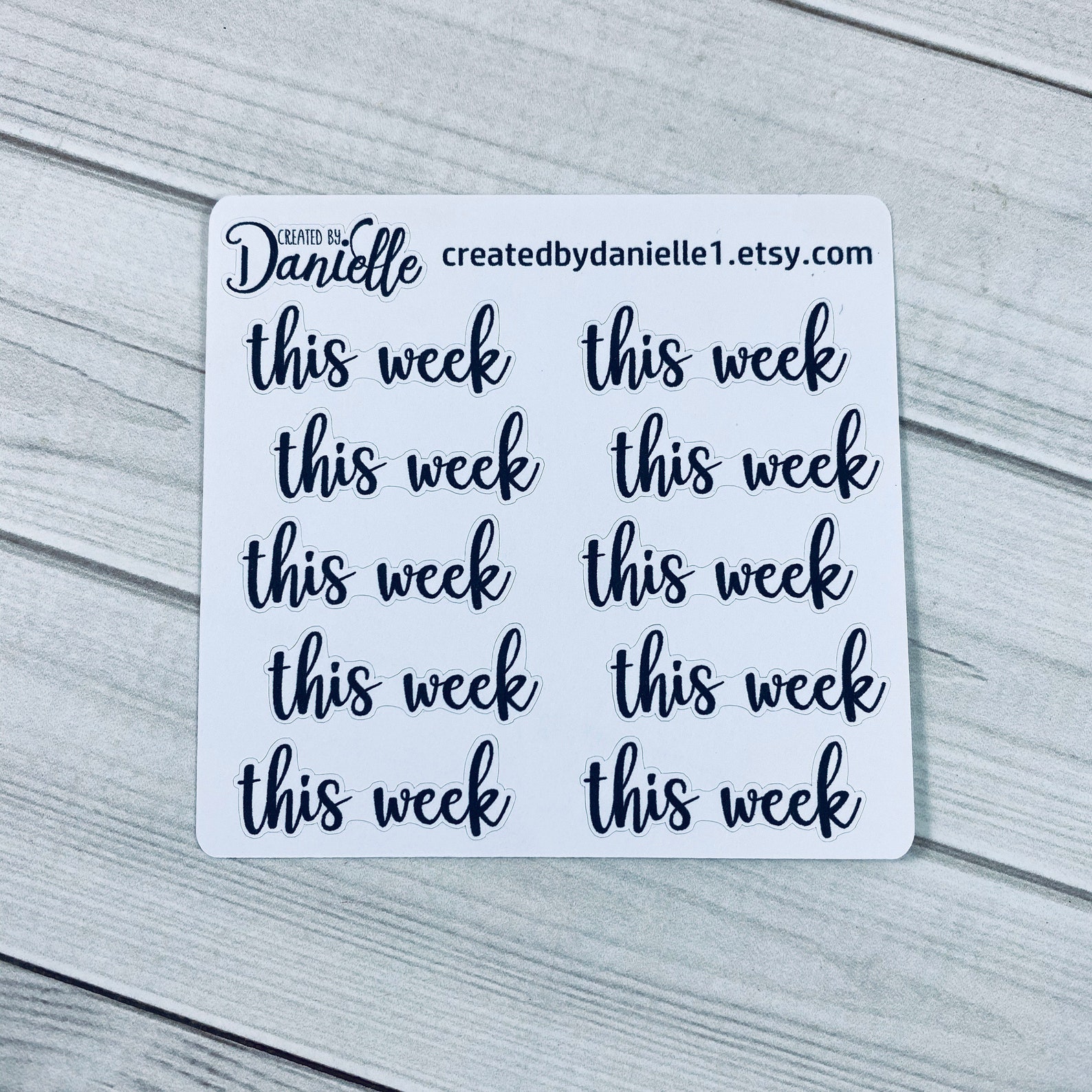 This Week Script Word Planner Stickers for Calendar, Journal, Notebook ...