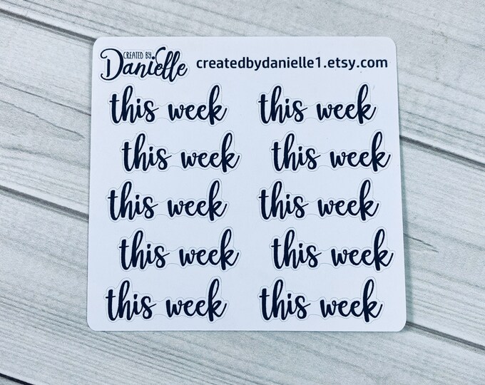 This Week Script Word Planner Stickers for Calendar - Etsy
