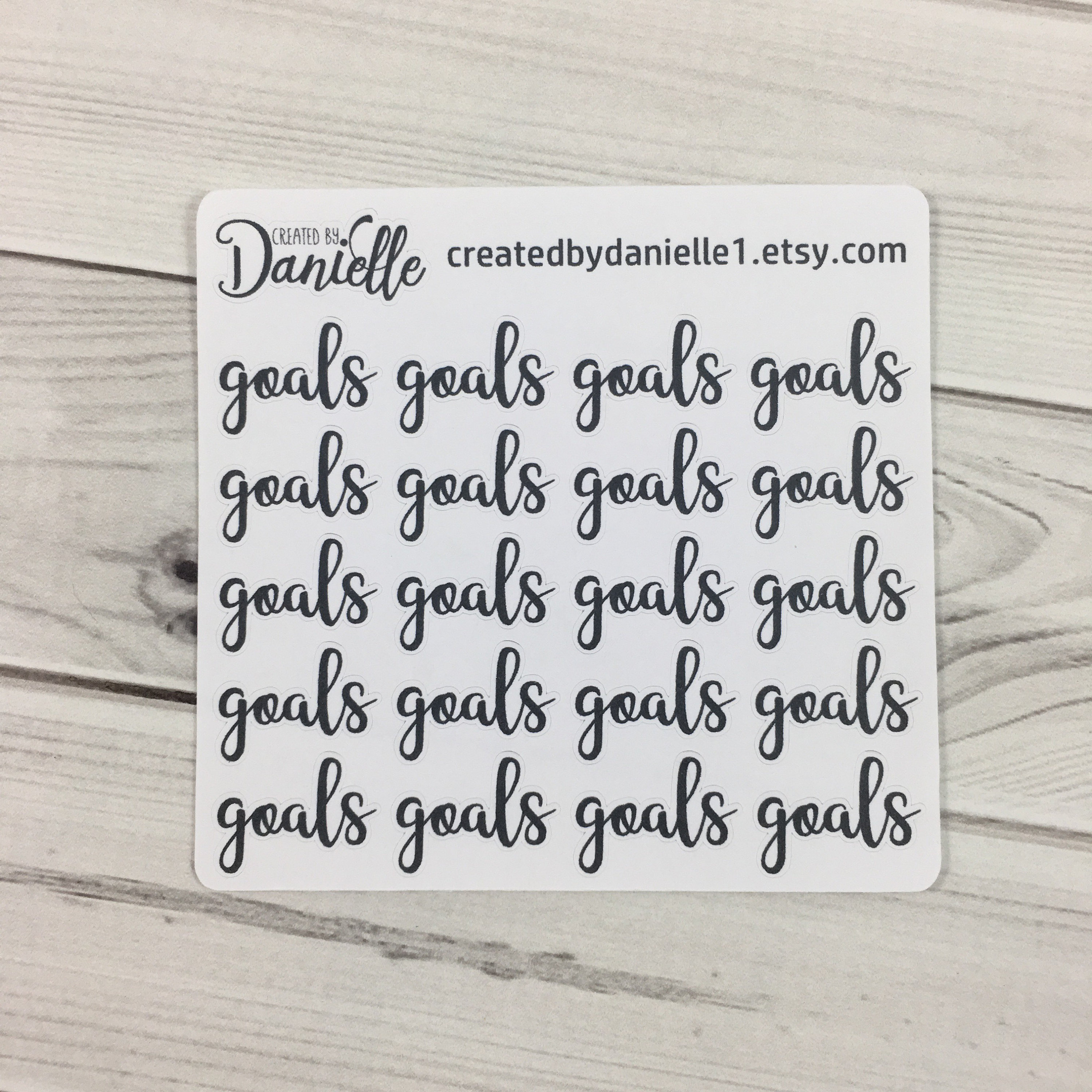 Goals Script Word Planner Stickers for Calendar Journal | Etsy