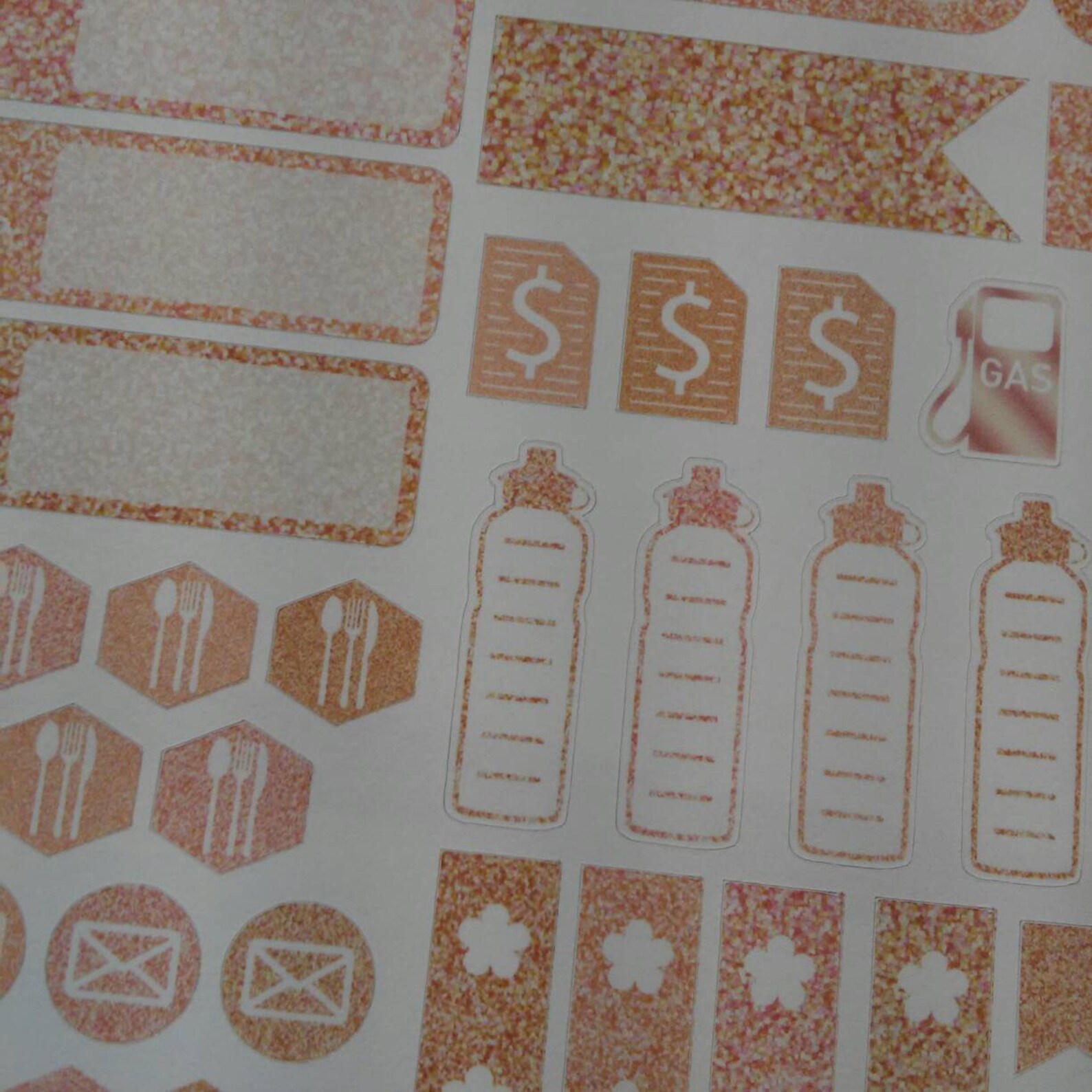Rose Gold Planner Sticker Kit, Functional Planner Stickers, Icon ...
