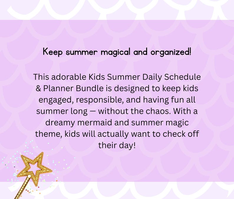 Summer Kids Checklist Printable, Mermaid Magic Theme, Editable Daily ...