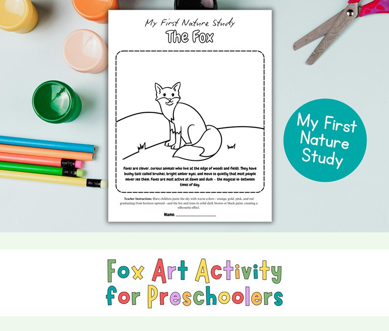 Fox Activity for Kids, My First Nature Study Printable, Preschool ...