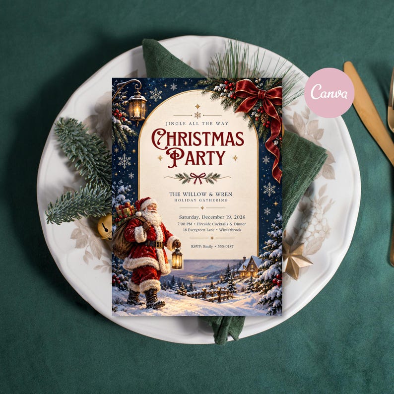 Christmas Party Invitation, Merry Little Christmas Cocktail Invite ...