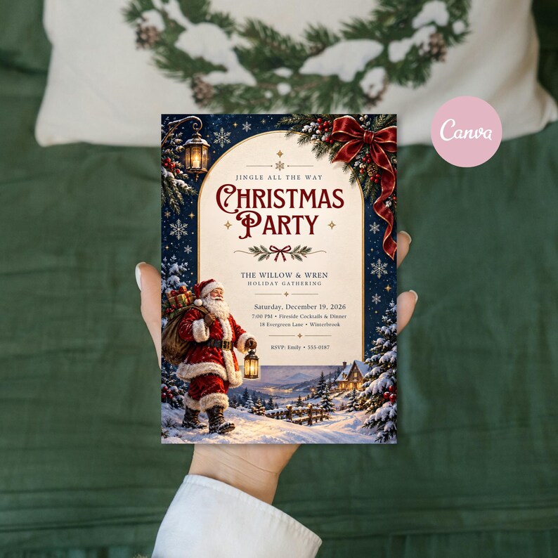 Christmas Party Invitation, Merry Little Christmas Cocktail Invite ...