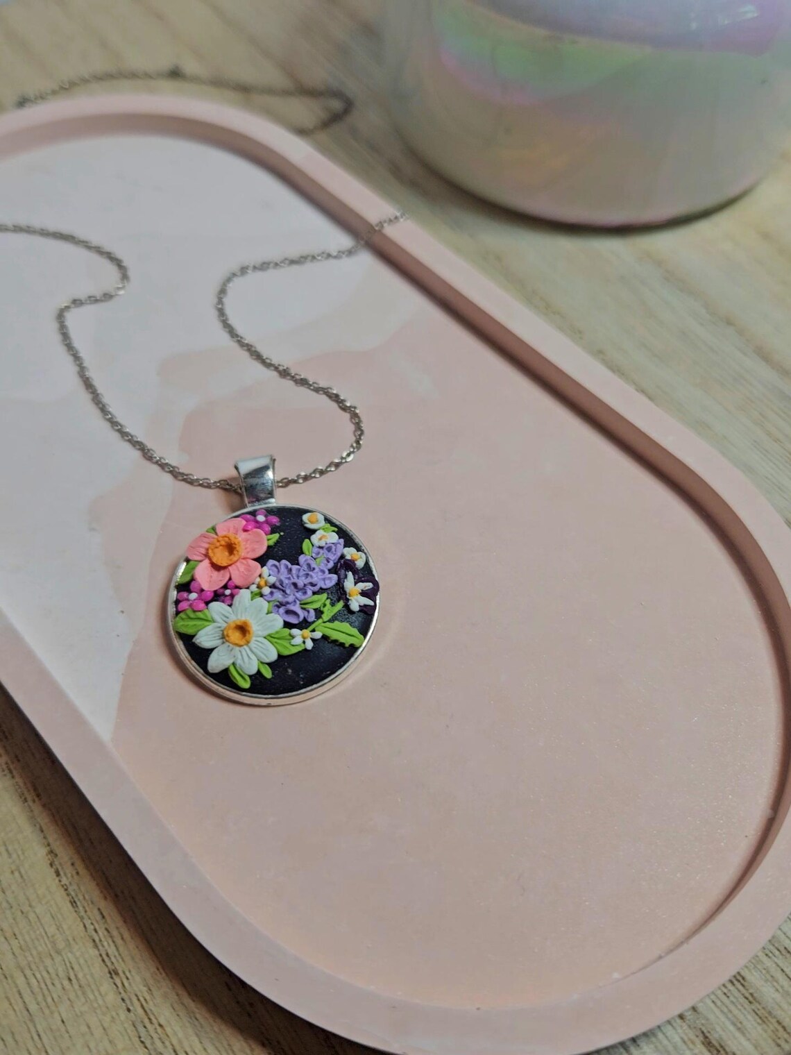 Hand Sculpted Polymer Pendant Necklace- Summer Florals - Etsy