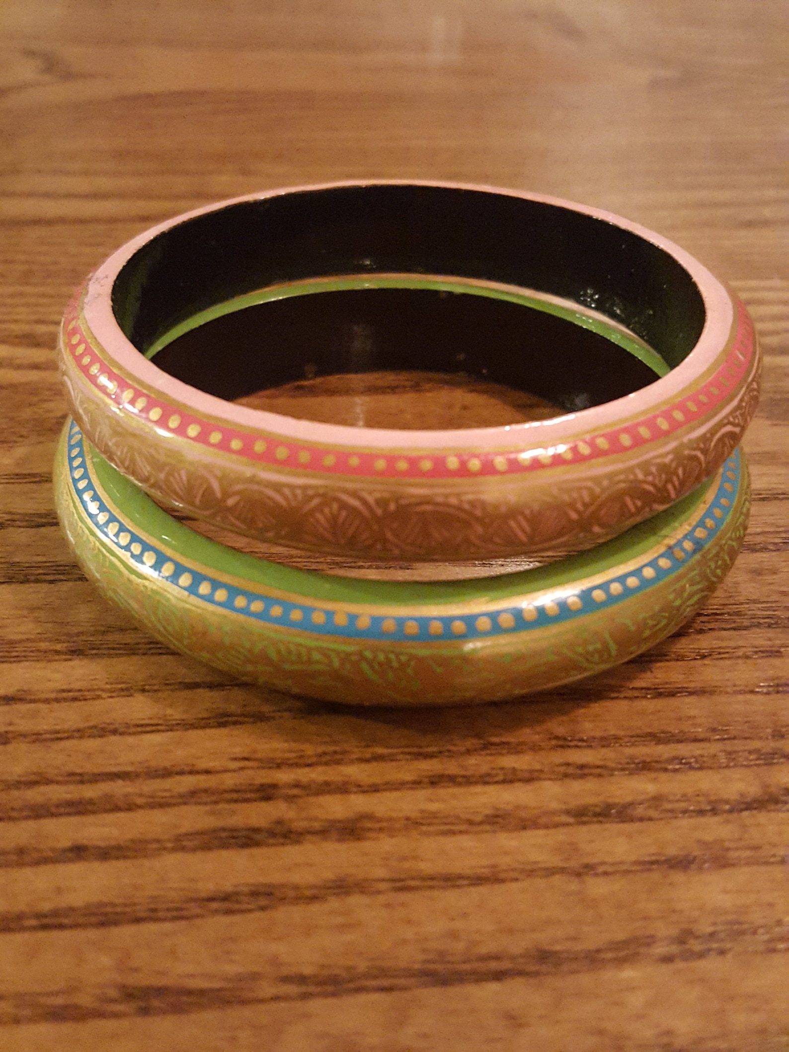 Antique Painted Enamel Bangle Bracelets - Etsy