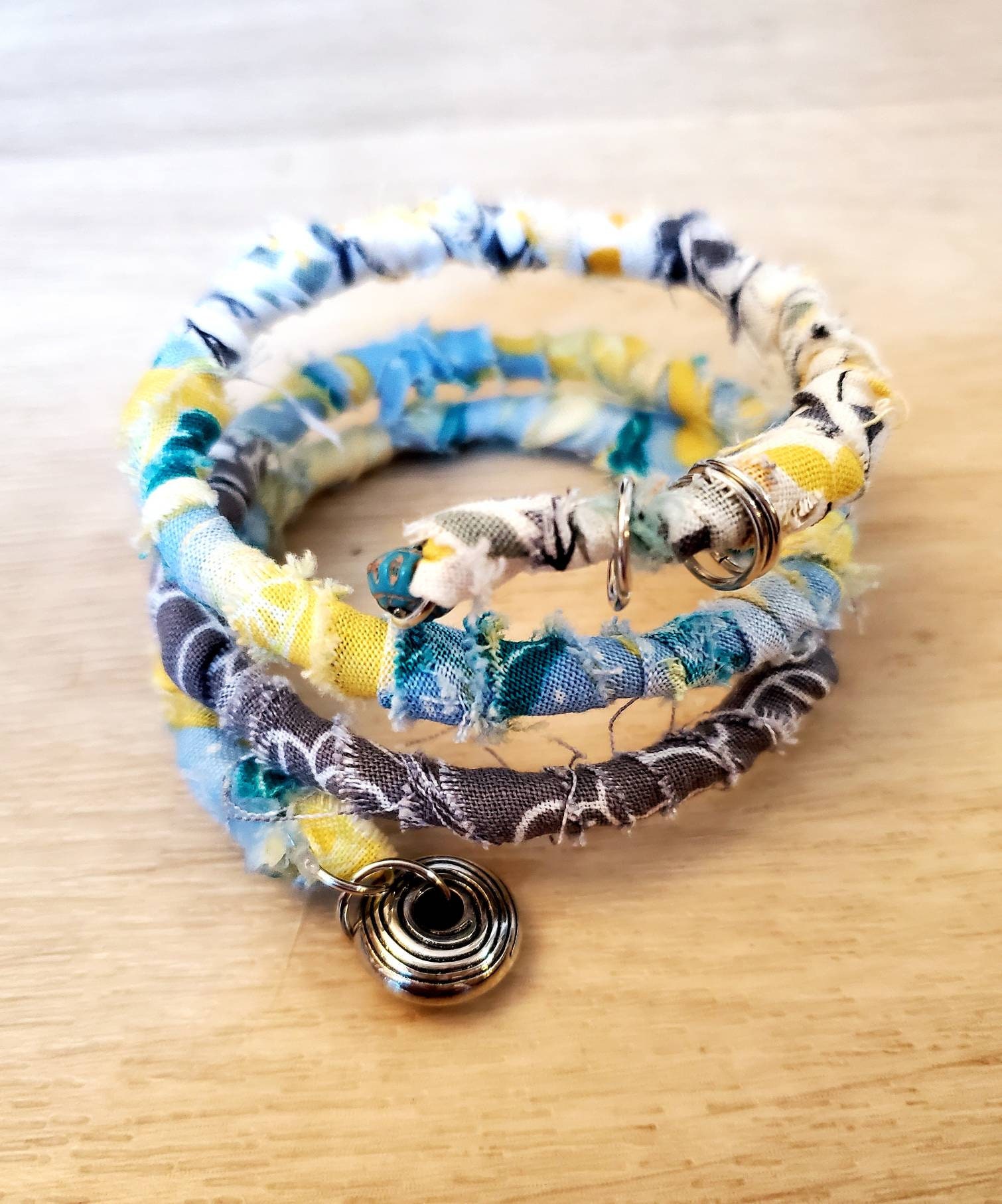 Fabric Wrapped Boho Bracelet - Etsy