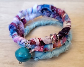 Fabric Wrapped Boho Bracelet - Etsy