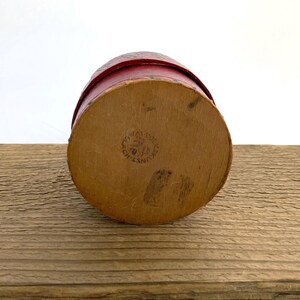 Wallach Volkskunst Red Wooden Band Box Floral Hand Painted Folk Art ...
