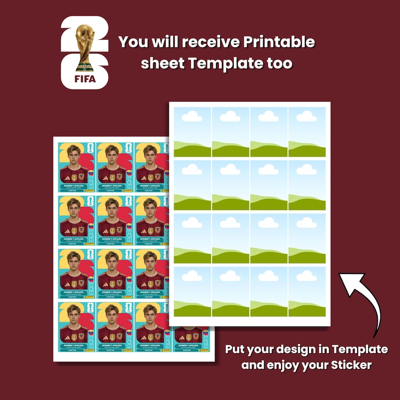 Custom Soccer Sticker Template | 2026 World Cup Style, Canva Editable ...