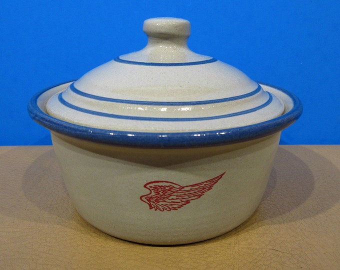 Vintage Red Wing Gray With Blue Stripe Butter Crock That Holds 1 Pound ...
