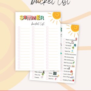 Summer Bucket List Digital Download - PDF and Editable Canva Files - Etsy