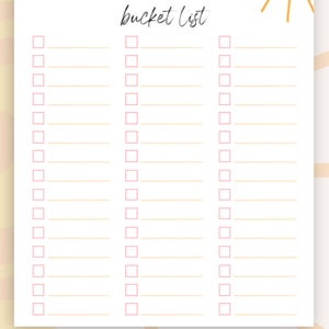 Summer Bucket List Digital Download - PDF and Editable Canva Files - Etsy