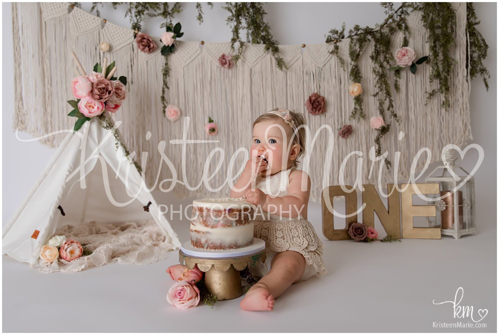 Cake Smash Digital Backdrop for Girl Boho Floral Macrame - Etsy Canada