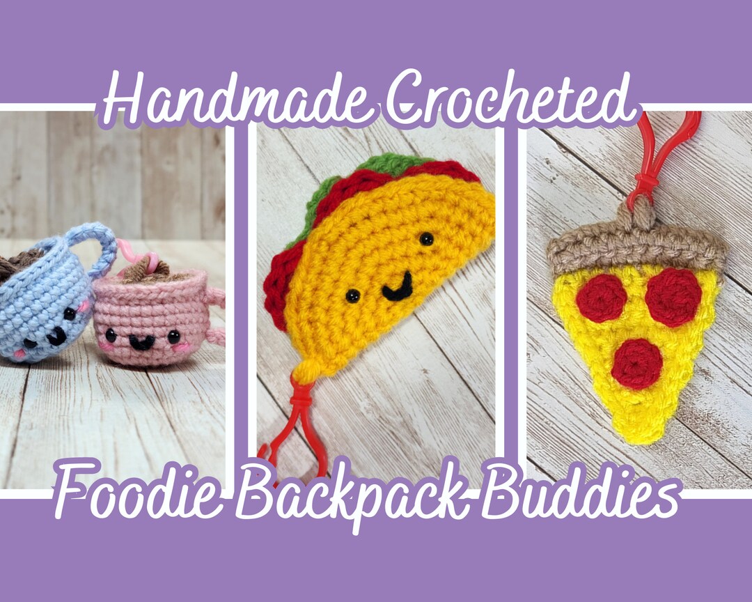 Backpack Buddy Foods: Coffee Cup Pizza Slice Taco Keychain Keyring ...