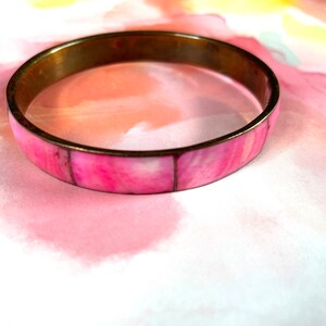 Hot Pink Bangle 1980s Shell Vintage Bracelet - Etsy