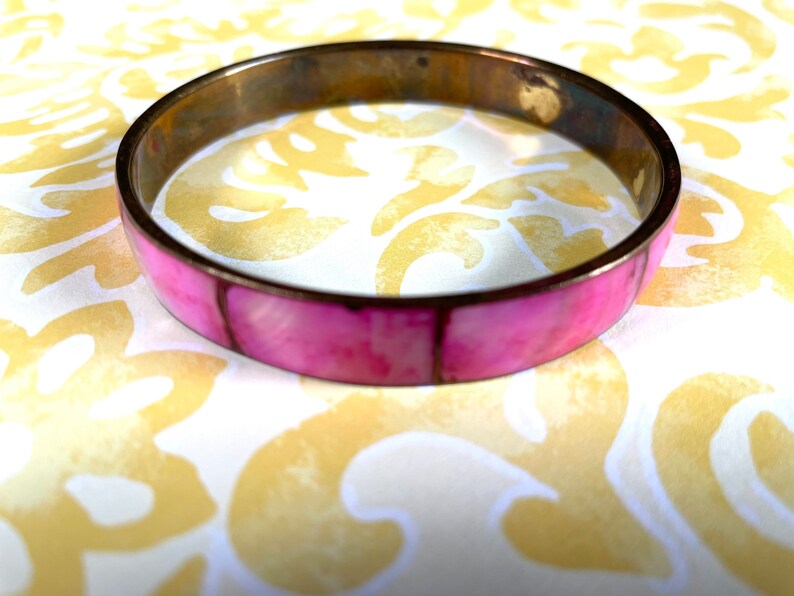 Hot Pink Bangle 1980s Shell Vintage Bracelet - Etsy