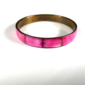 Hot Pink Bangle 1980s Shell Vintage Bracelet - Etsy