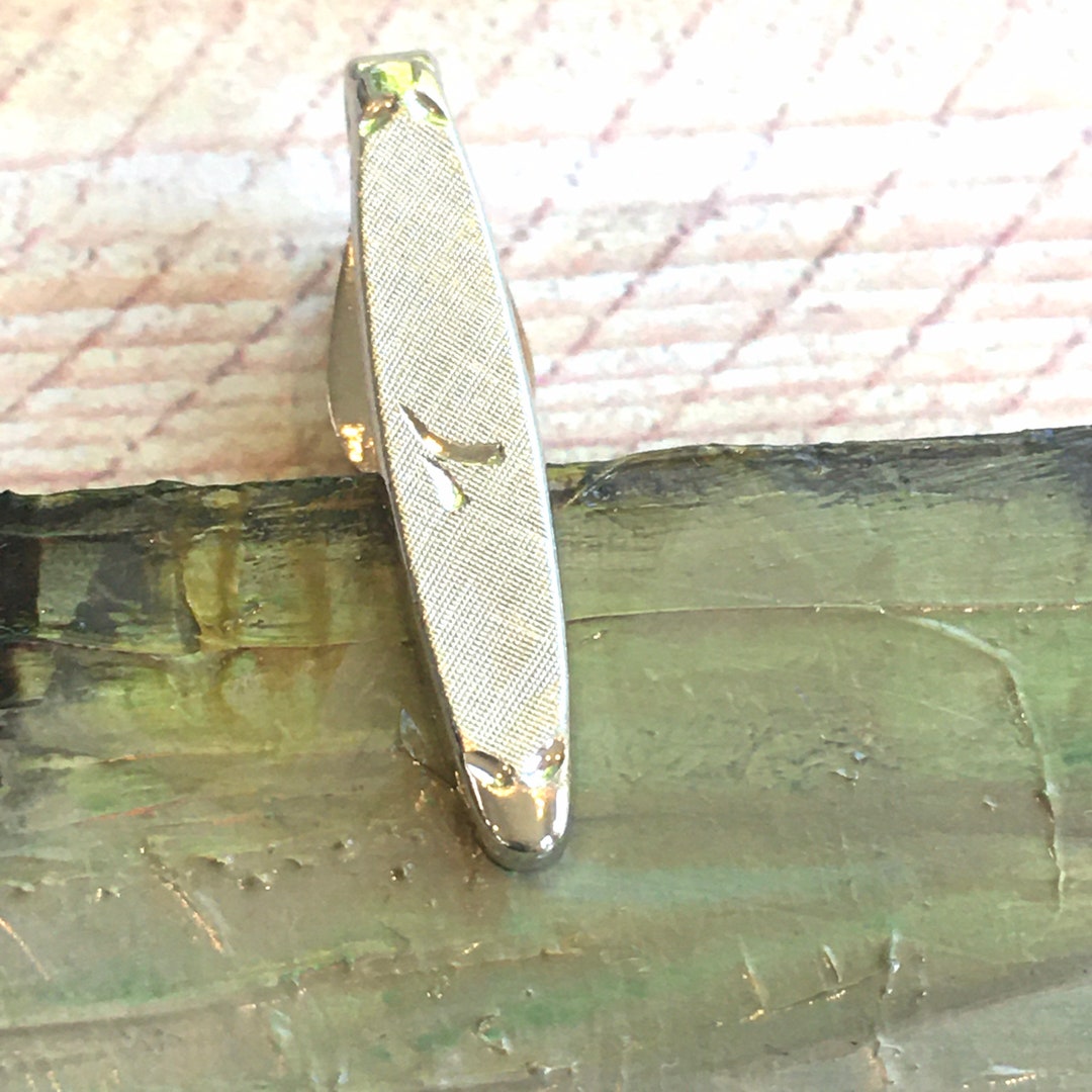 Vintage Signed Swank Tie Clip Etched Silver Tone Skinny Tie - Etsy