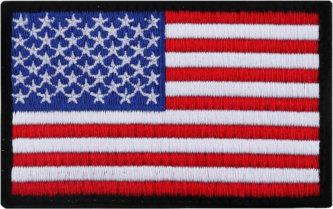 Embroidered American Flag Patch: USA Patriotic Military Style Badge Sew ...