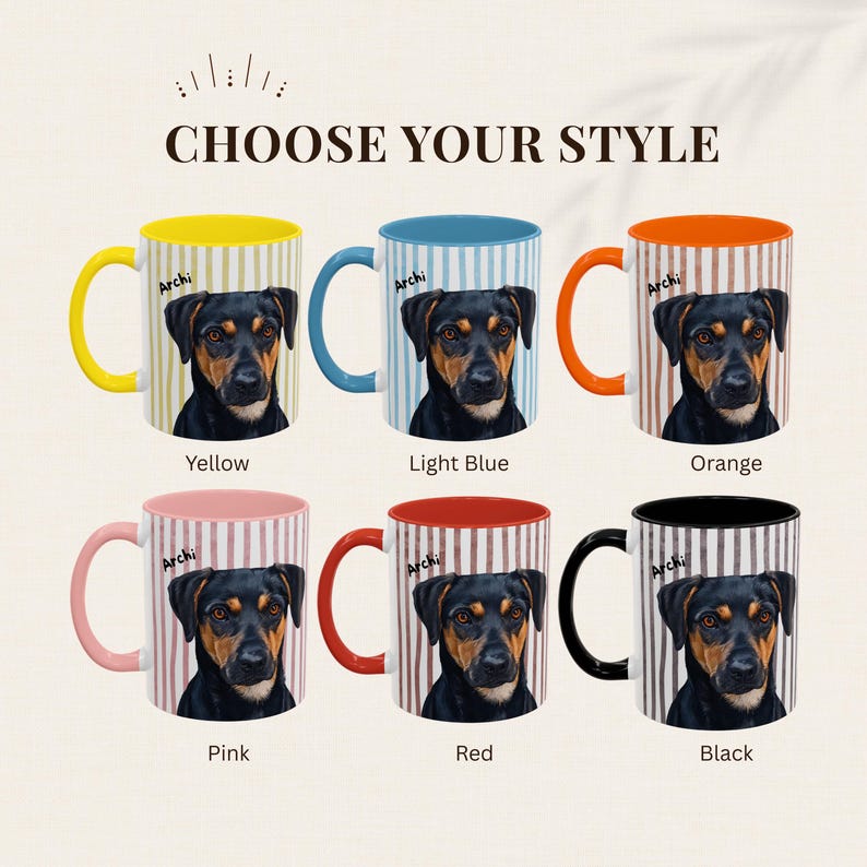 Custom Halloween Pet Photo Mug With Name, Striped Personalized Dog ...