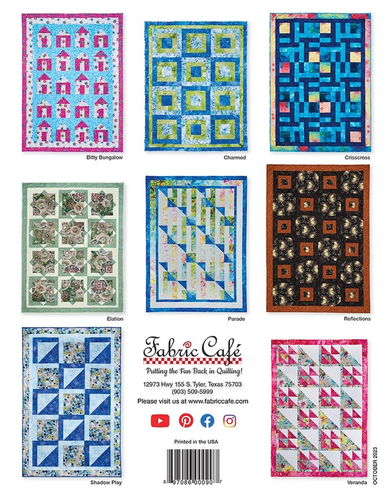 Stash Busting With 3-yard Quilts by Fabric Cafe - Released Oct 2023 - Etsy
