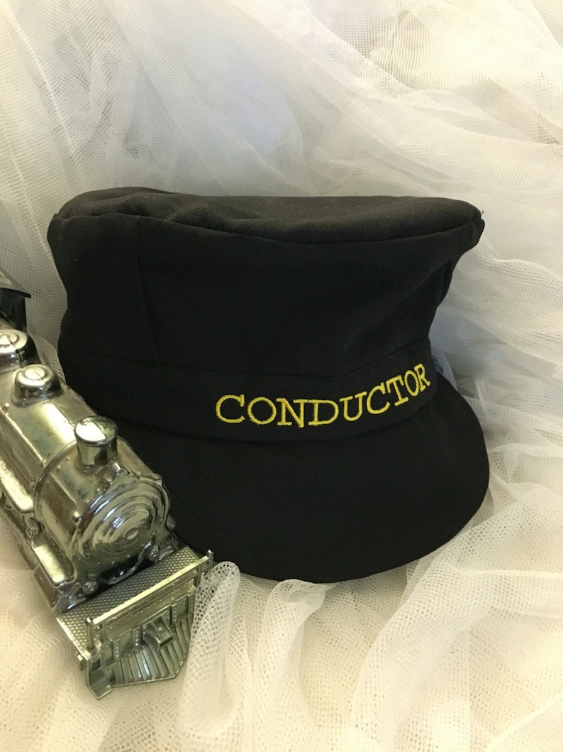 Black CONDUCTOR Train Hats for Boys Black Train Hat for Boys - Etsy