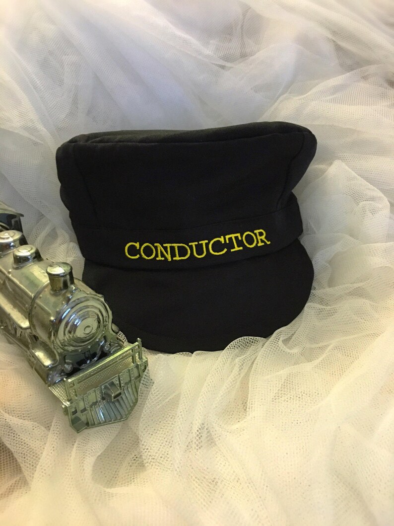 Black CONDUCTOR Train Hats for Boys Black Train Hat for Boys - Etsy