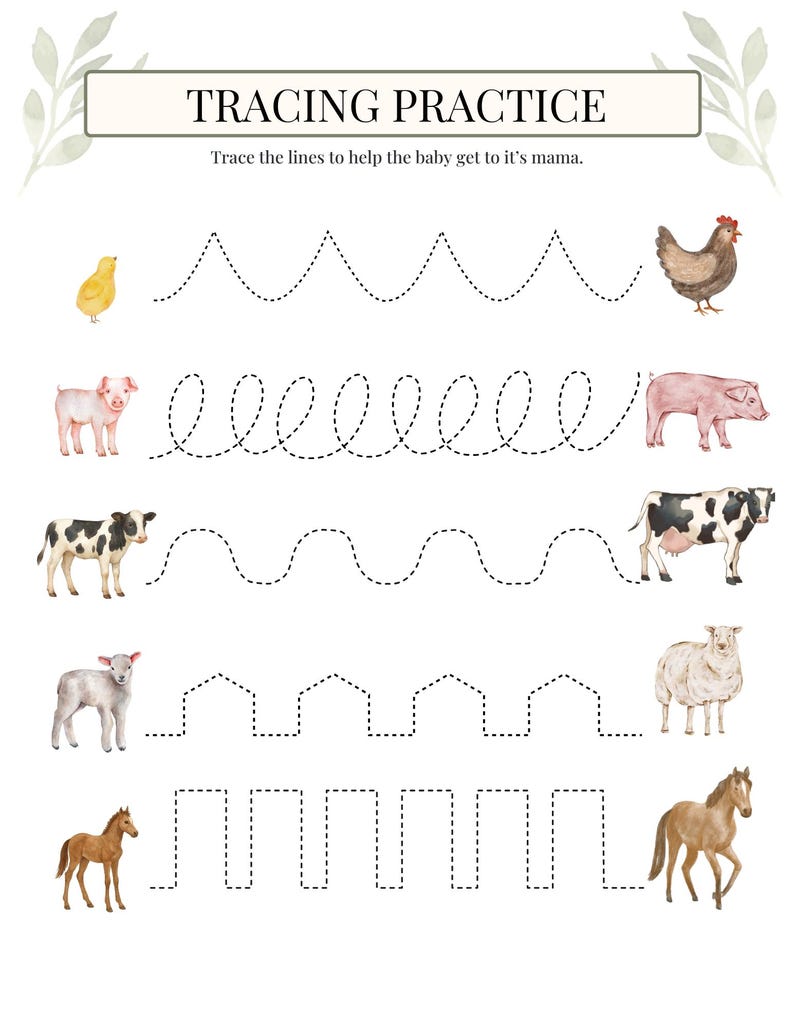 Preschool Tracing & Scissor Skills Printable | Fine Motor Preschool ...