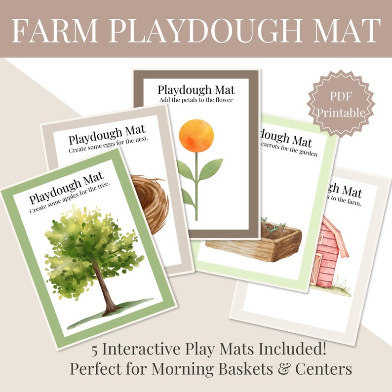 Preschool Farm Playdough Mats Printable | Fine Motor Activities ...