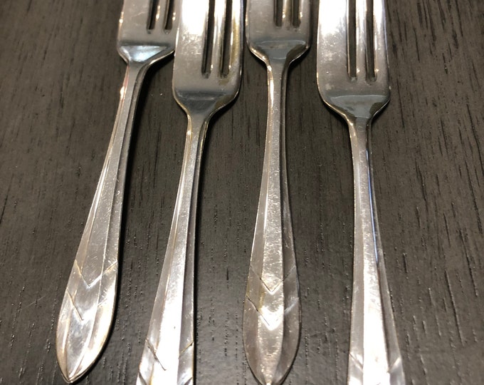 Vintage Silverplate Pastry Forks, Loxley Set of 4- Tea Party, Bridal ...
