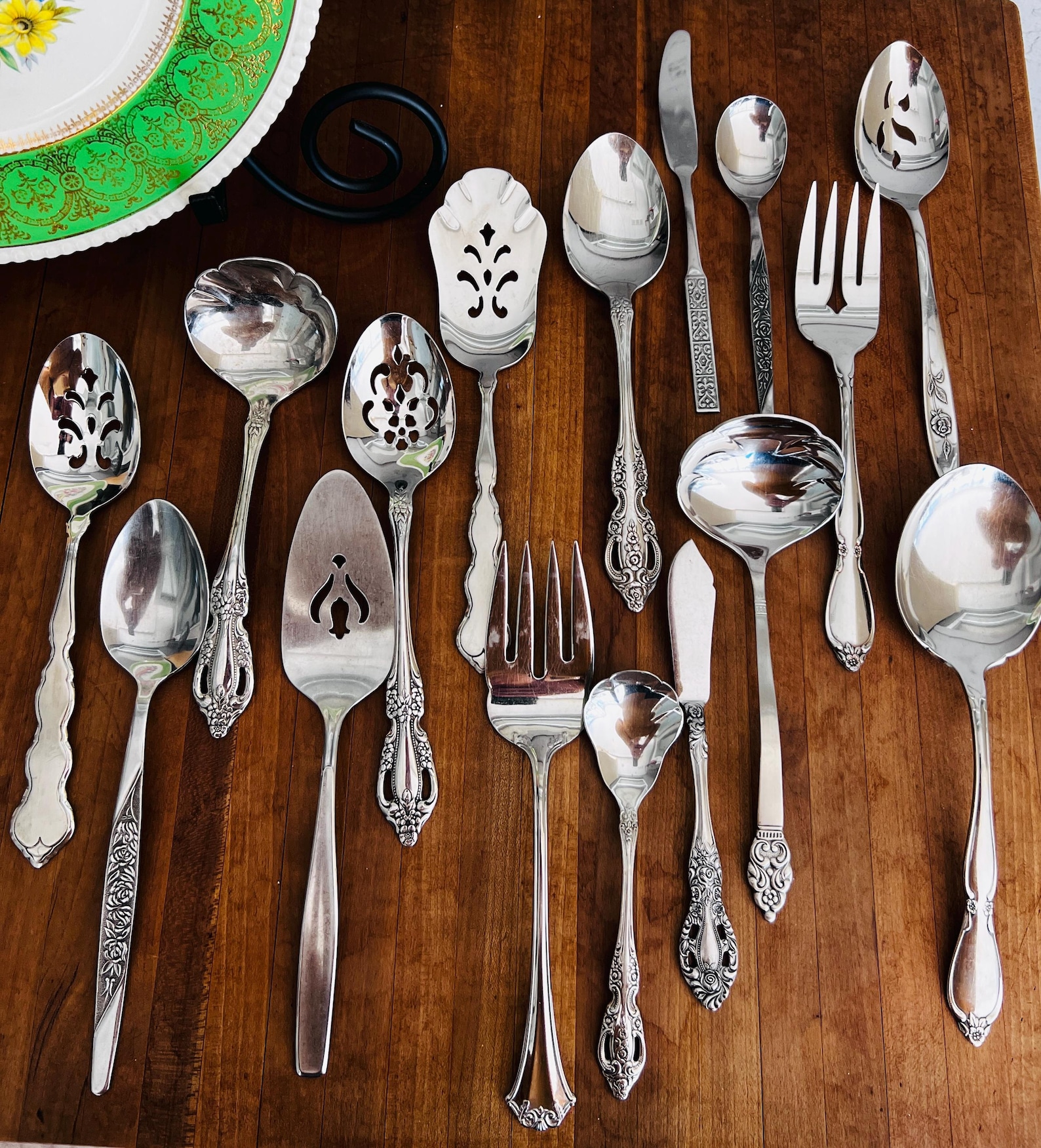 Stainless Mismatched Serving Utensils, Mismatched Flatware, Eclectic ...