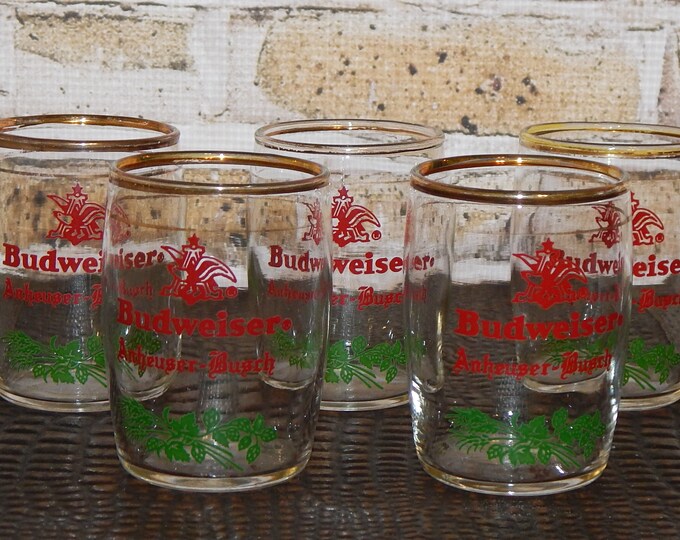 Vintage Budweiser Sample Beer Glasses Barware Beer Glasses - Etsy