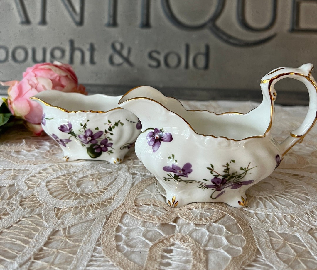 Vintage MINI Spode Hammersley Violet Creamer and Sugar Set, Mix and ...