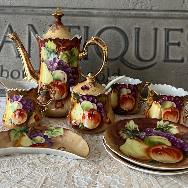 Hand Painted Tea Set - Etsy