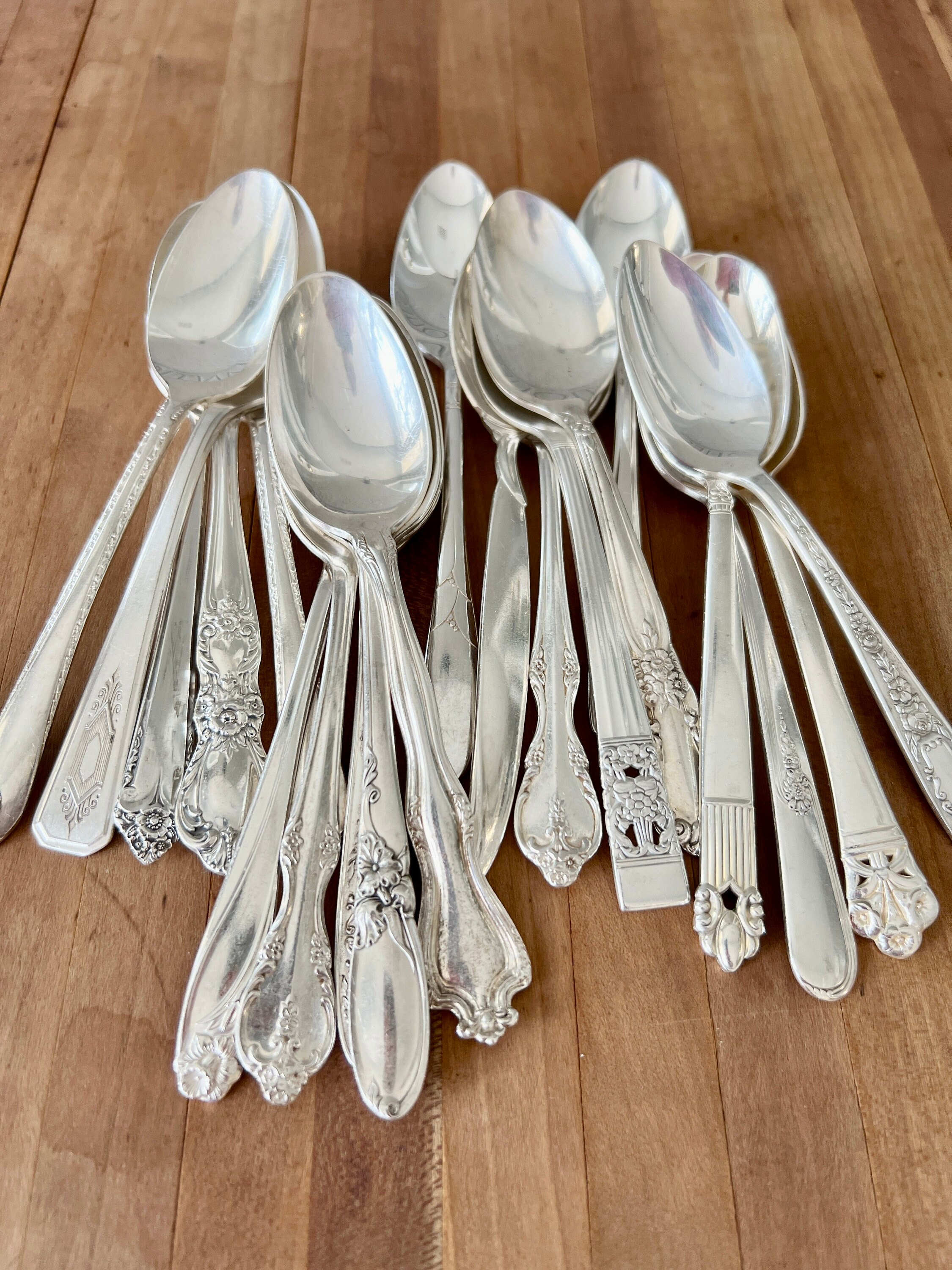 Bulk Silverplate Vintage Teaspoons, Tea Party, Special Event : Hand ...