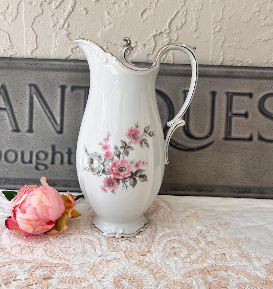 Vintage China Teapot: Tirschenreuth Picardy Pink Rose Platinum Trim ...