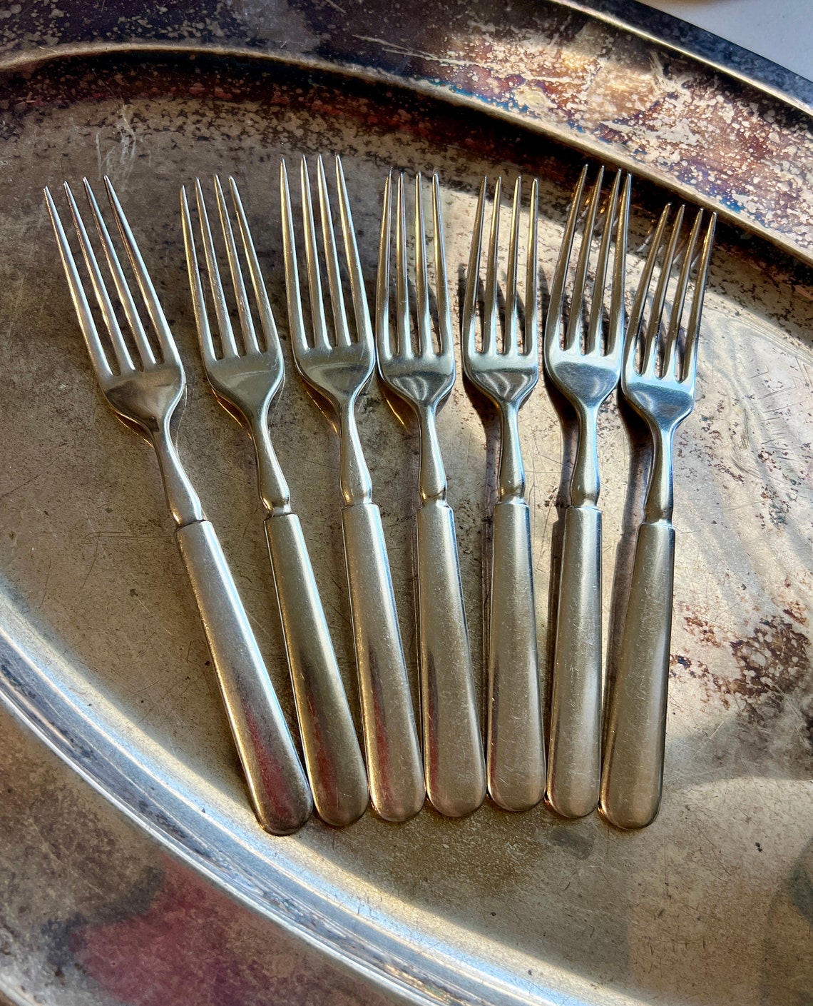 7 Silverplate Rustic Farmhouse Forks 1847 Rogers Bros - Etsy